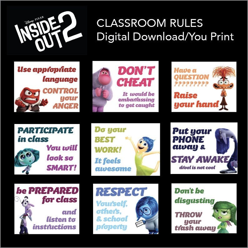 Inside Out 2 Classroom Rules - Etsy