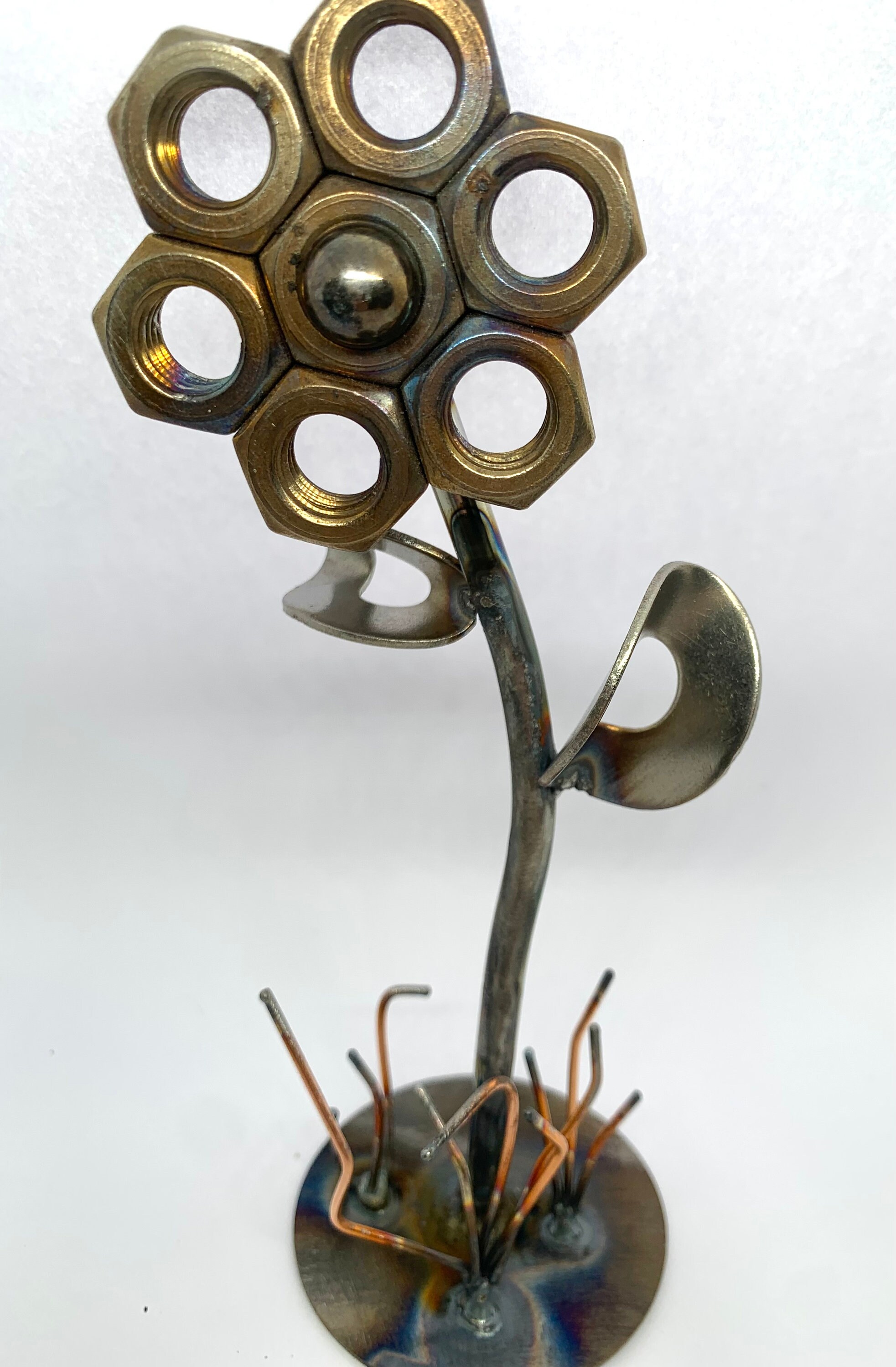 Metal Flower, Scrap Metal Weld Art Flower Ornament, Metal Flower ...