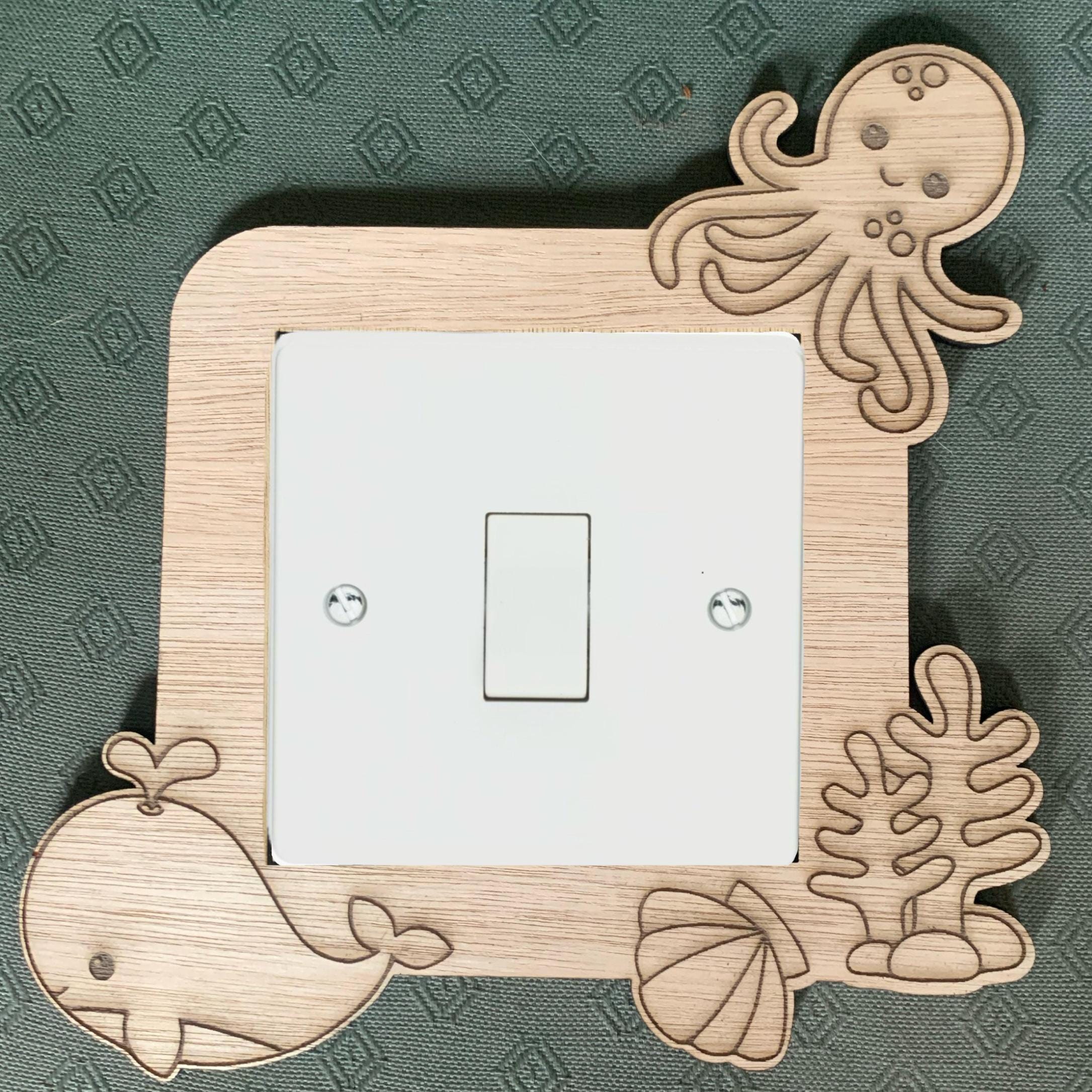 Sea Creature Light Switch Cover, Kids Wall Decor, Children’s Engraved ...
