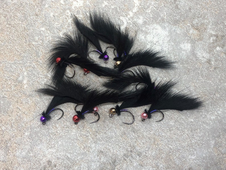 3 Tungsten Mayer's Mini Leech Black Leech Fly Fishing Fly Best Trout ...