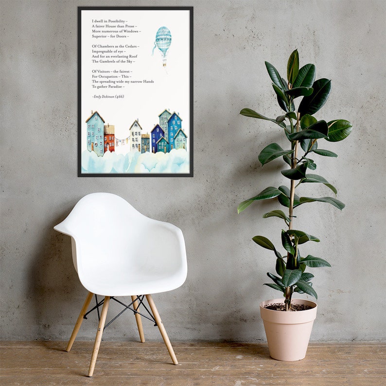 Emily Dickinson Poem | I Dwell in Possibility | Illustrated Poster ...