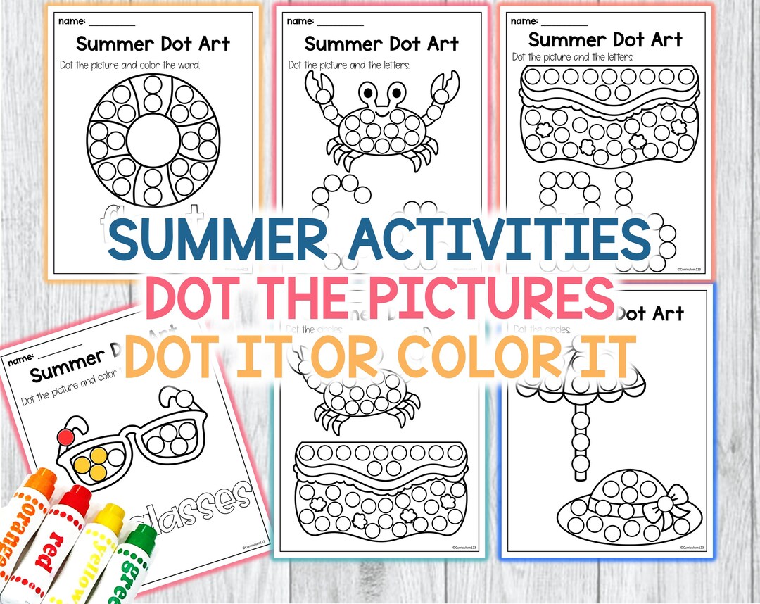 Summer Dot Markers Alphabet Fine Motor Skills Preschool Activities - Etsy