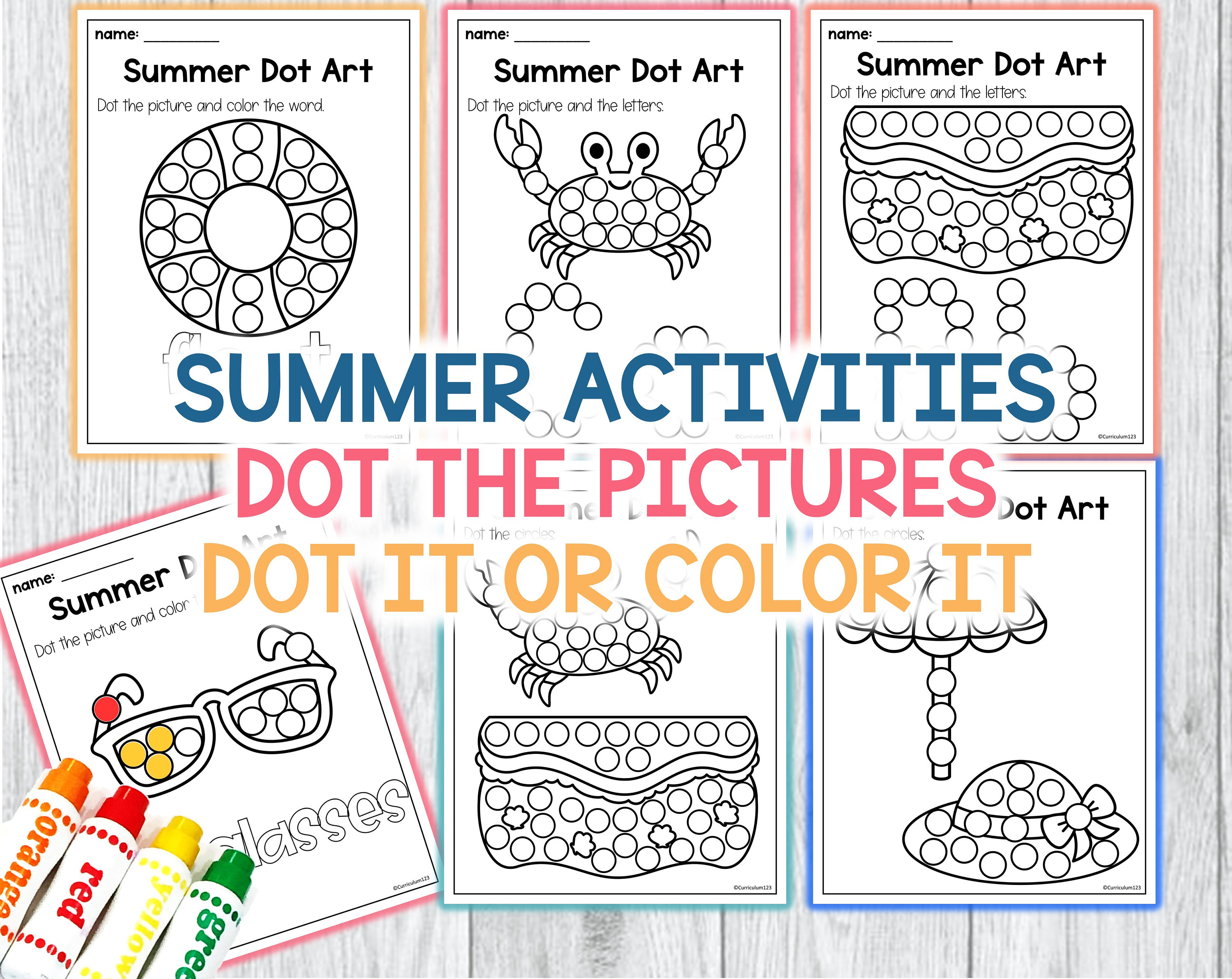 Summer Dot Markers Alphabet Fine Motor Skills Preschool Activities - Etsy