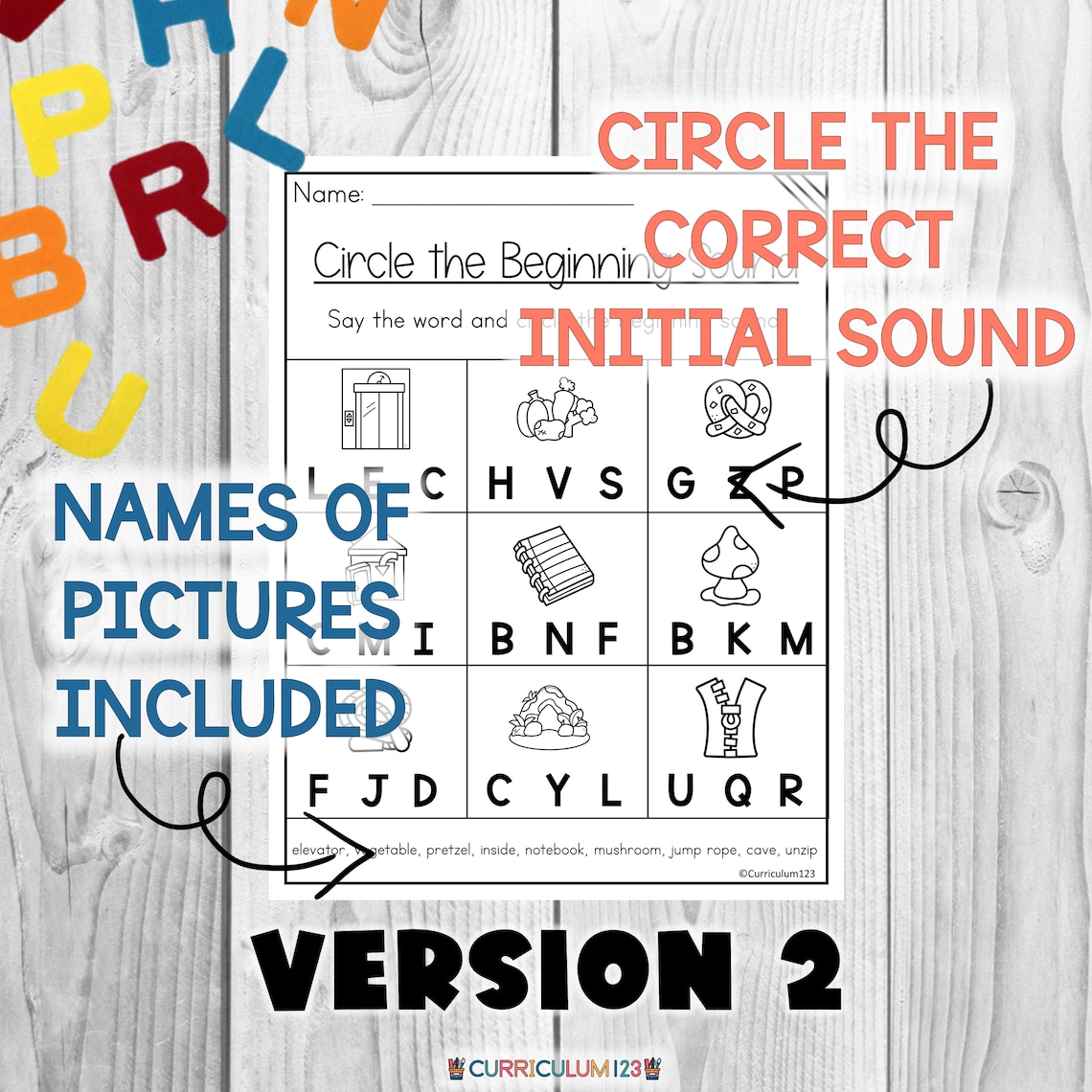 Beginning Sound Worksheet Initial Sound Review Practice | Etsy