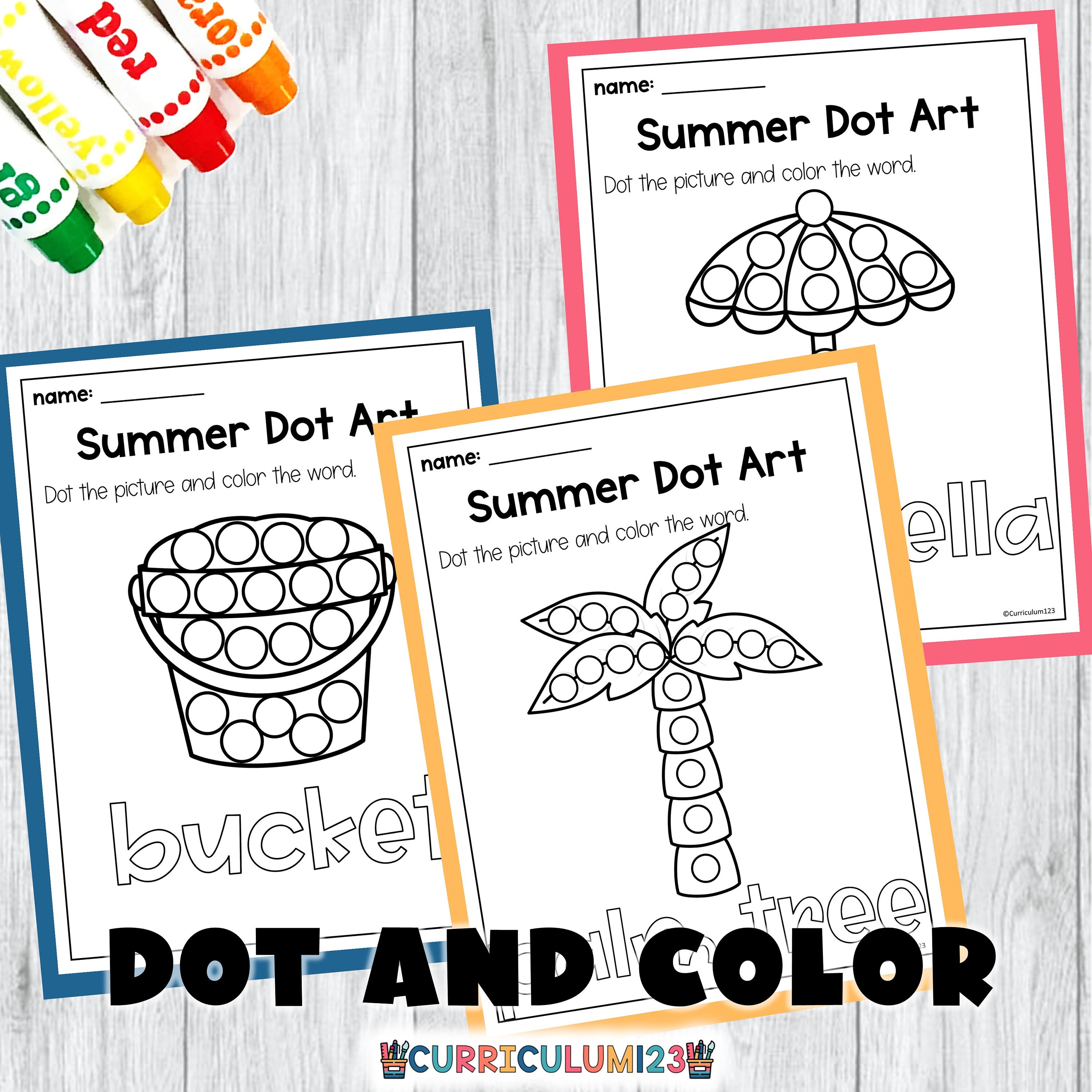 Summer Dot Markers Alphabet Fine Motor Skills Preschool Activities - Etsy