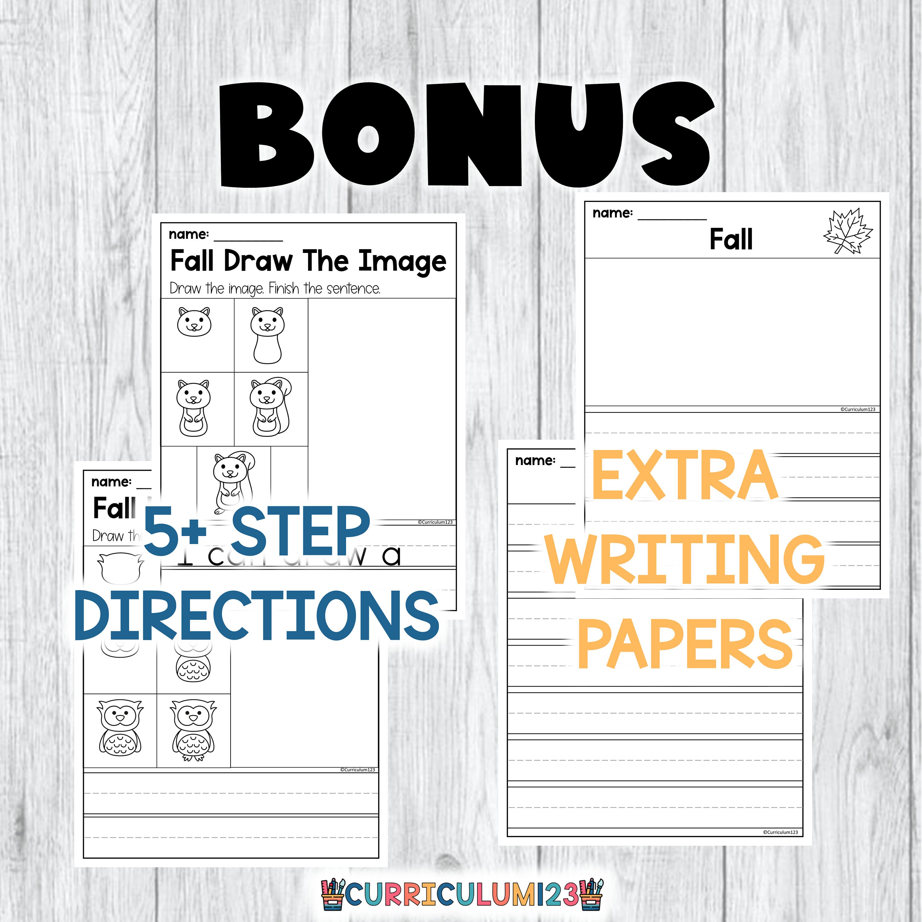 Fall Directed Drawing Printable Draw the Picture Fall Activities for ...