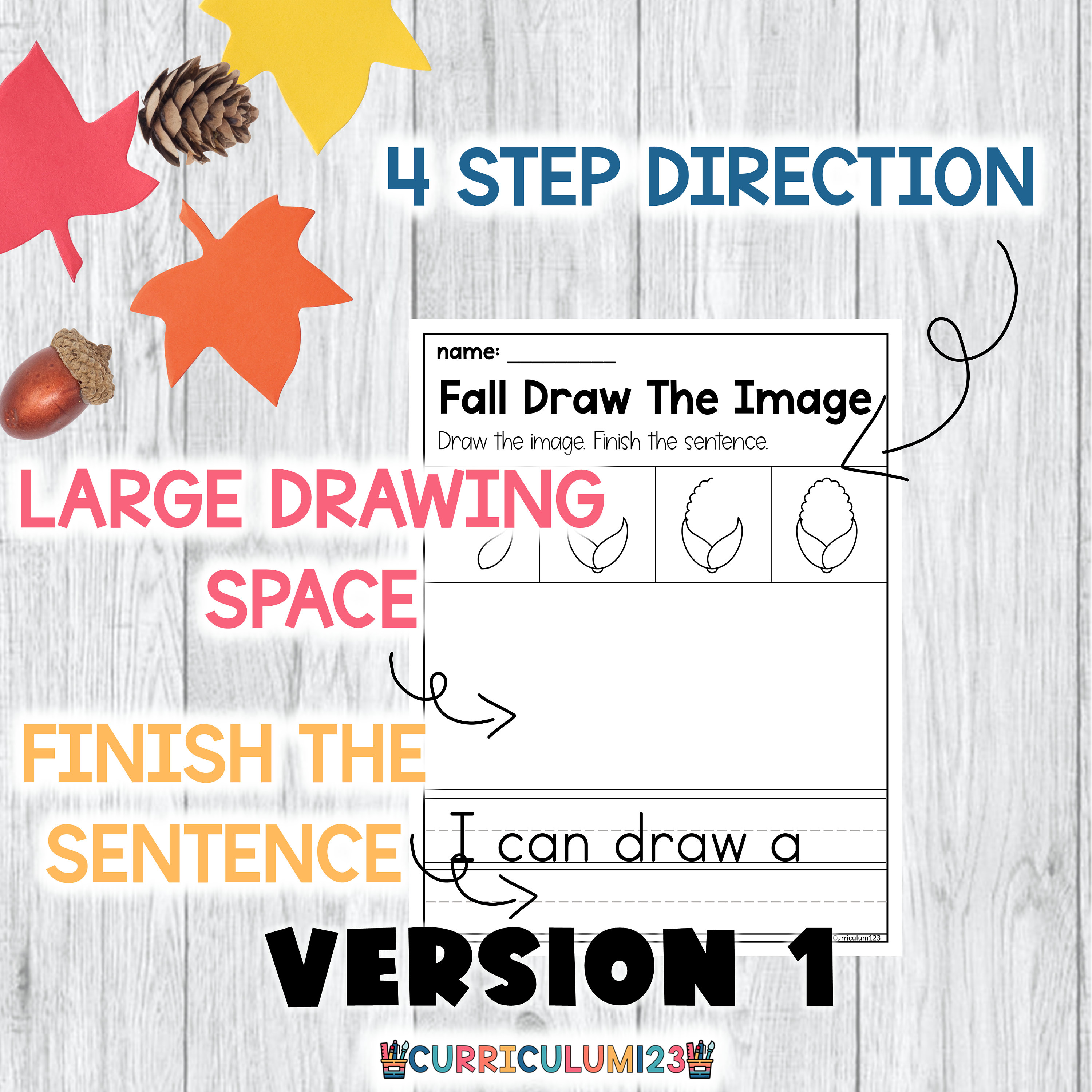 Fall Directed Drawing Printable Draw the Picture Fall Activities for ...