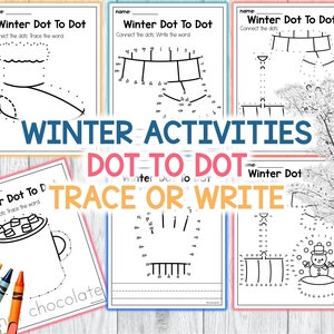 Winter Dot to Dot Printable Coloring Pages Winter Activities for ...