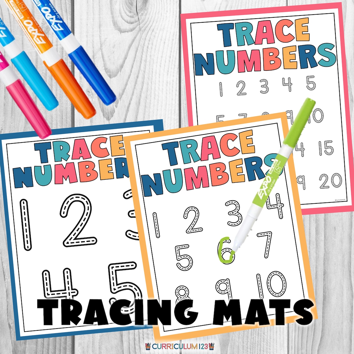 Preschool Printables Number Tracing Worksheets 1-20 - Etsy