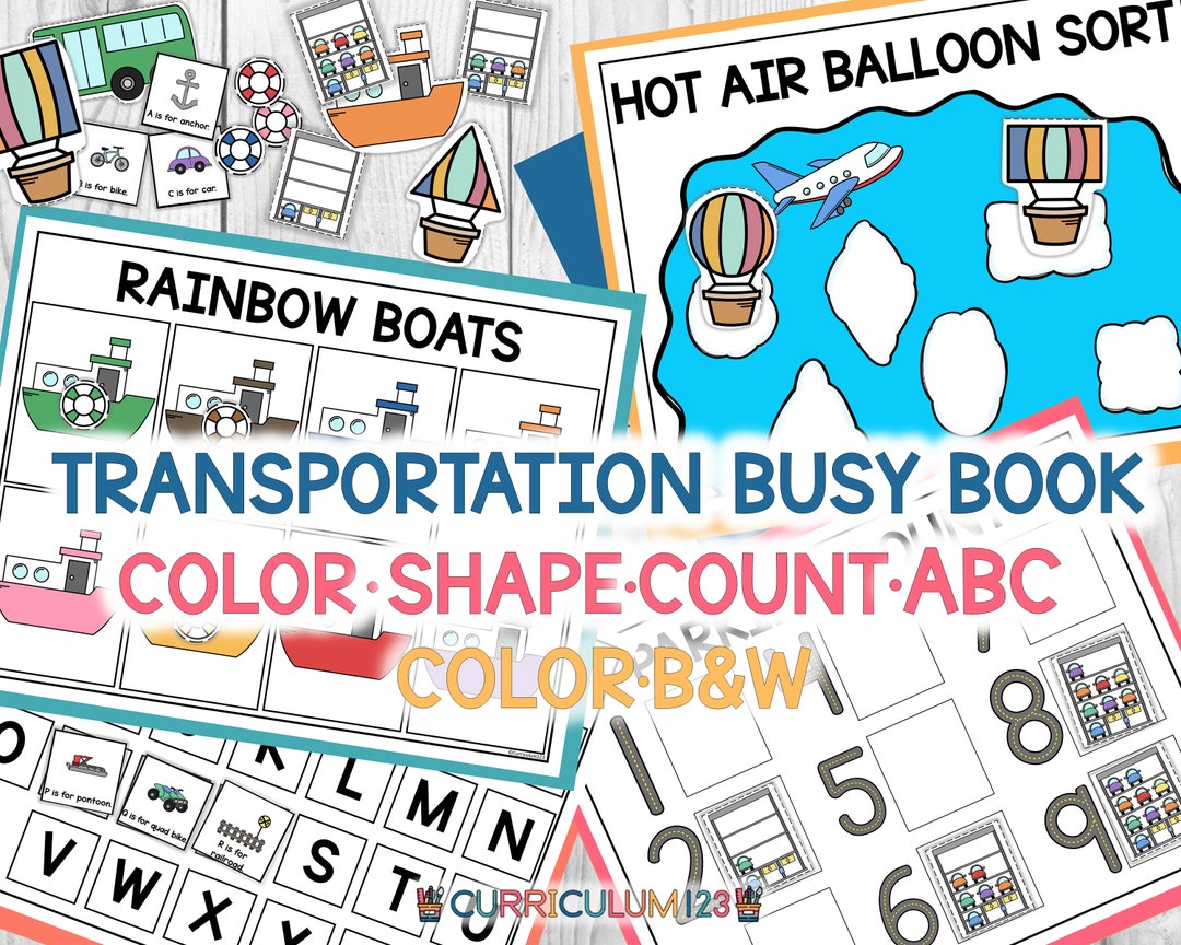 Busy Book Transportation Theme Preschool Activities, Prek Curriculum ...