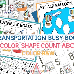 Busy Book Transportation Theme Preschool Activities, Prek Curriculum ...