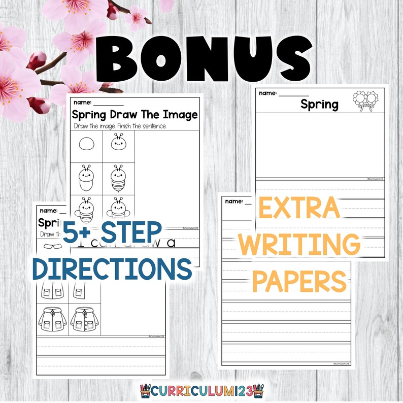 Spring Directed Drawing Printable Draw the Picture Spring Activities ...
