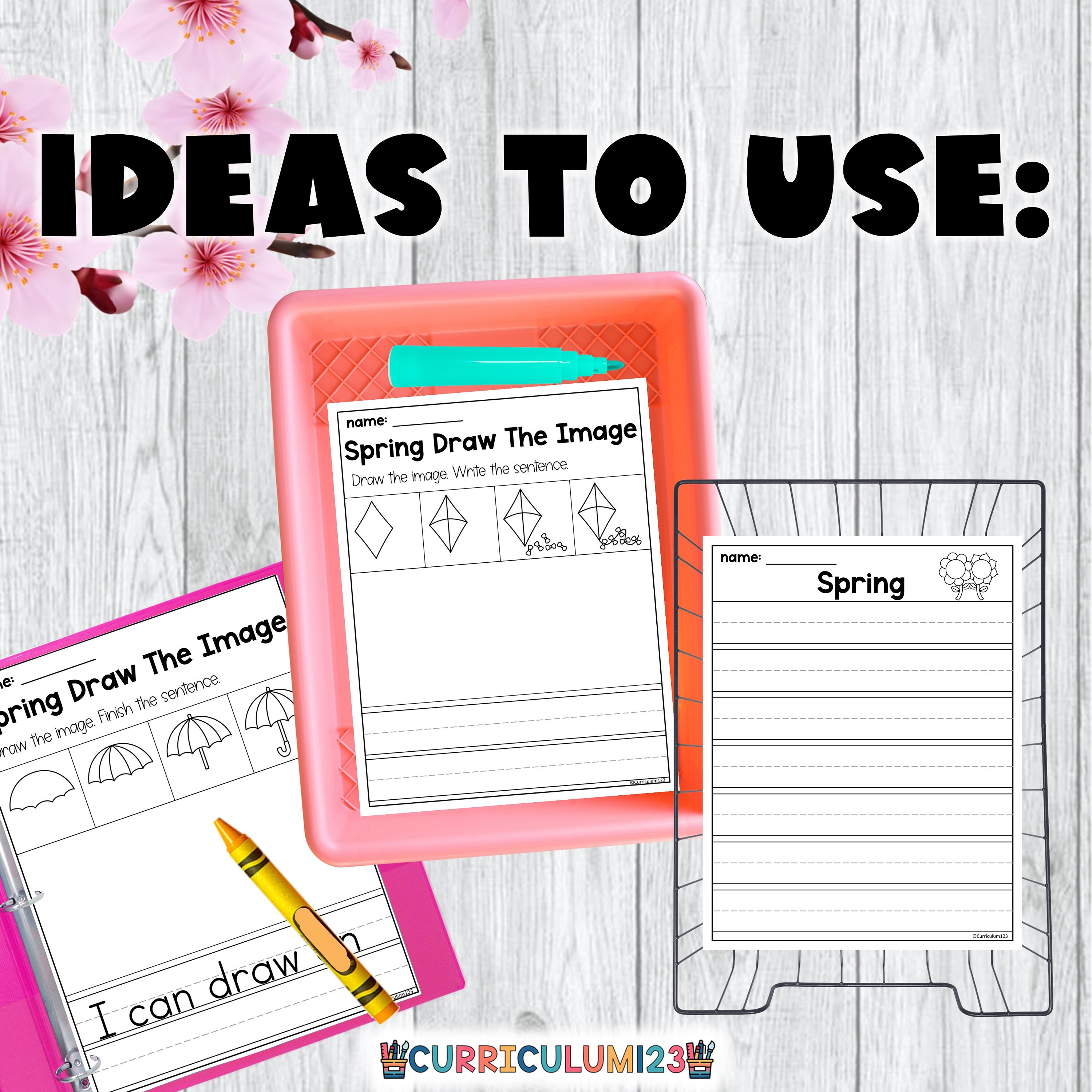 Spring Directed Drawing Printable Draw the Picture Spring Activities ...