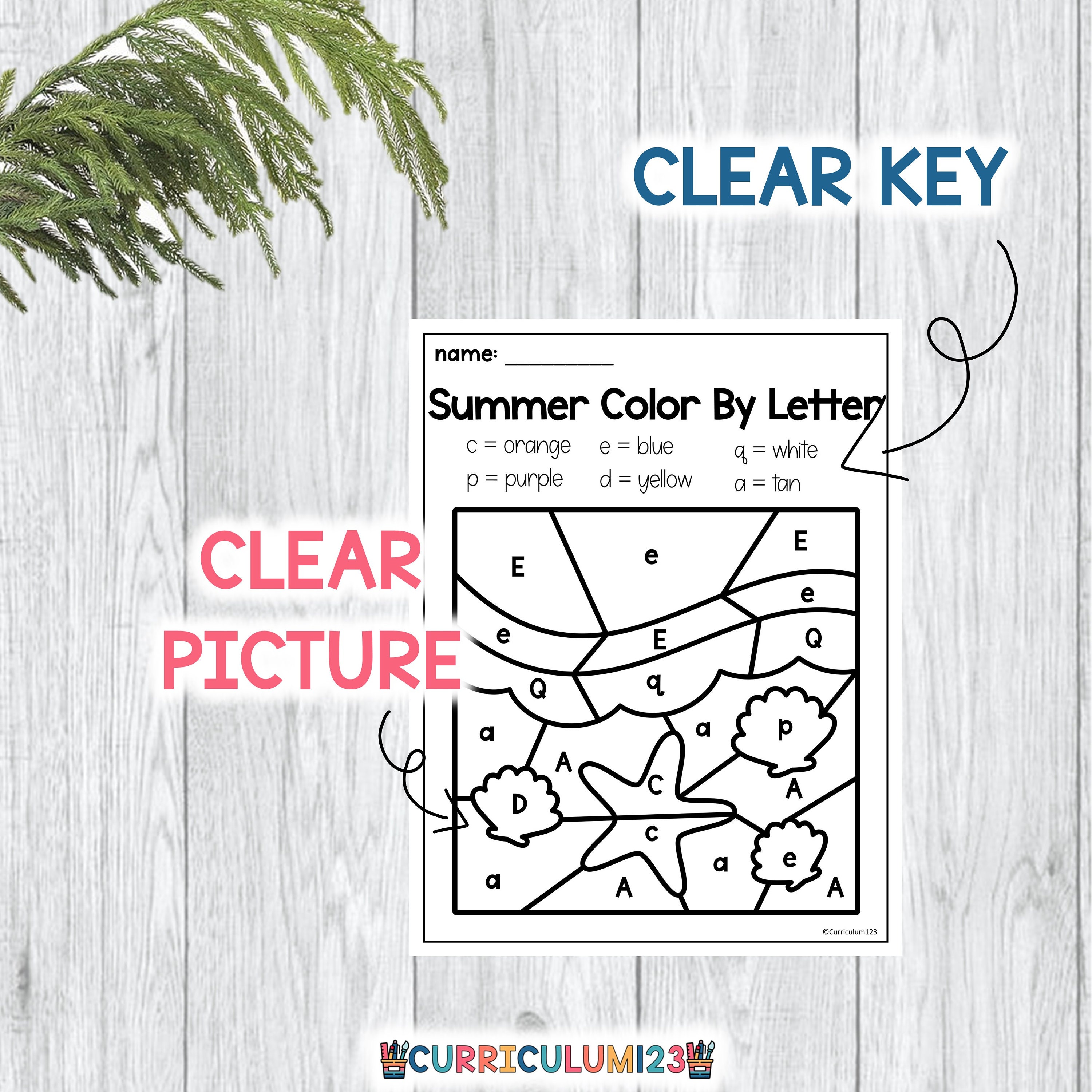 Summer Color by Number Letter and Sound | Summer Coloring Pages - Etsy