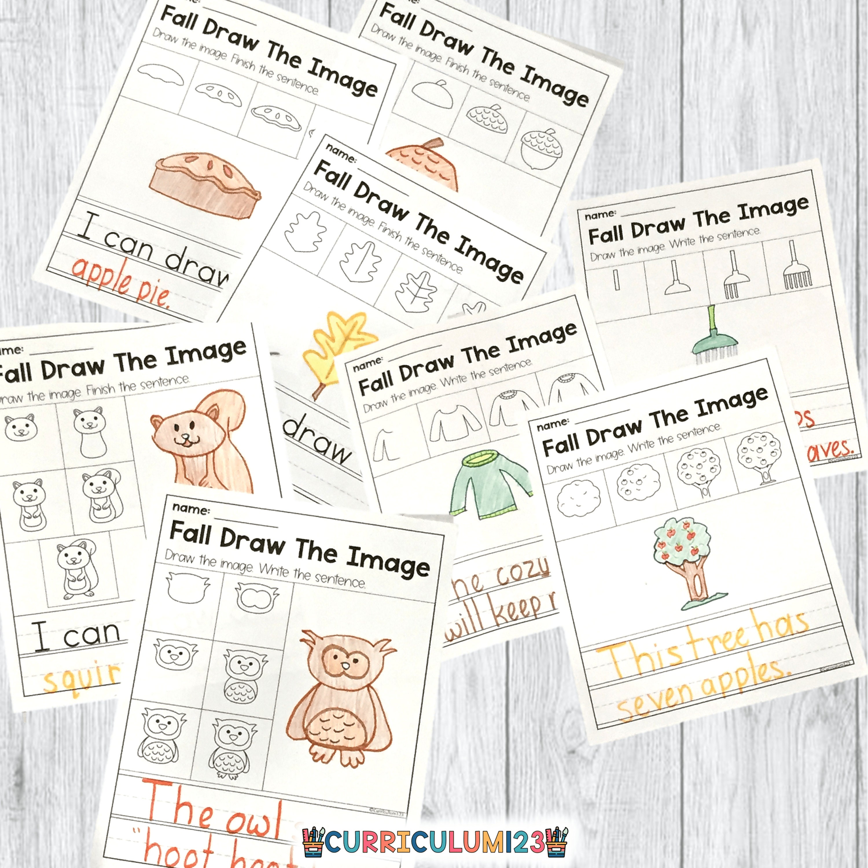 Fall Directed Drawing Printable Draw the Picture Fall Activities for ...