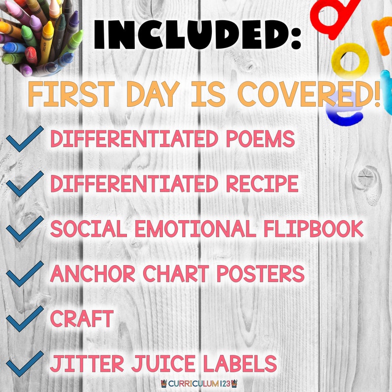 Jitter Juice First Day of School Poem & Recipe (printable) - Etsy