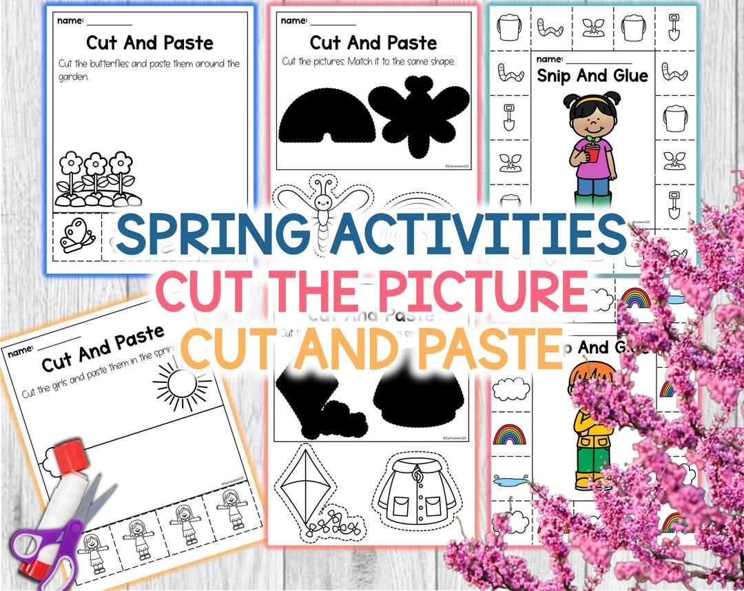 Spring Cut and Paste Spring Images Scissor Skills Gluing Activities ...