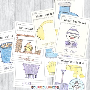 Winter Dot to Dot Printable Coloring Pages Winter Activities for ...
