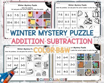 Spring Mystery Puzzle for Addition and Subtraction Math - Etsy