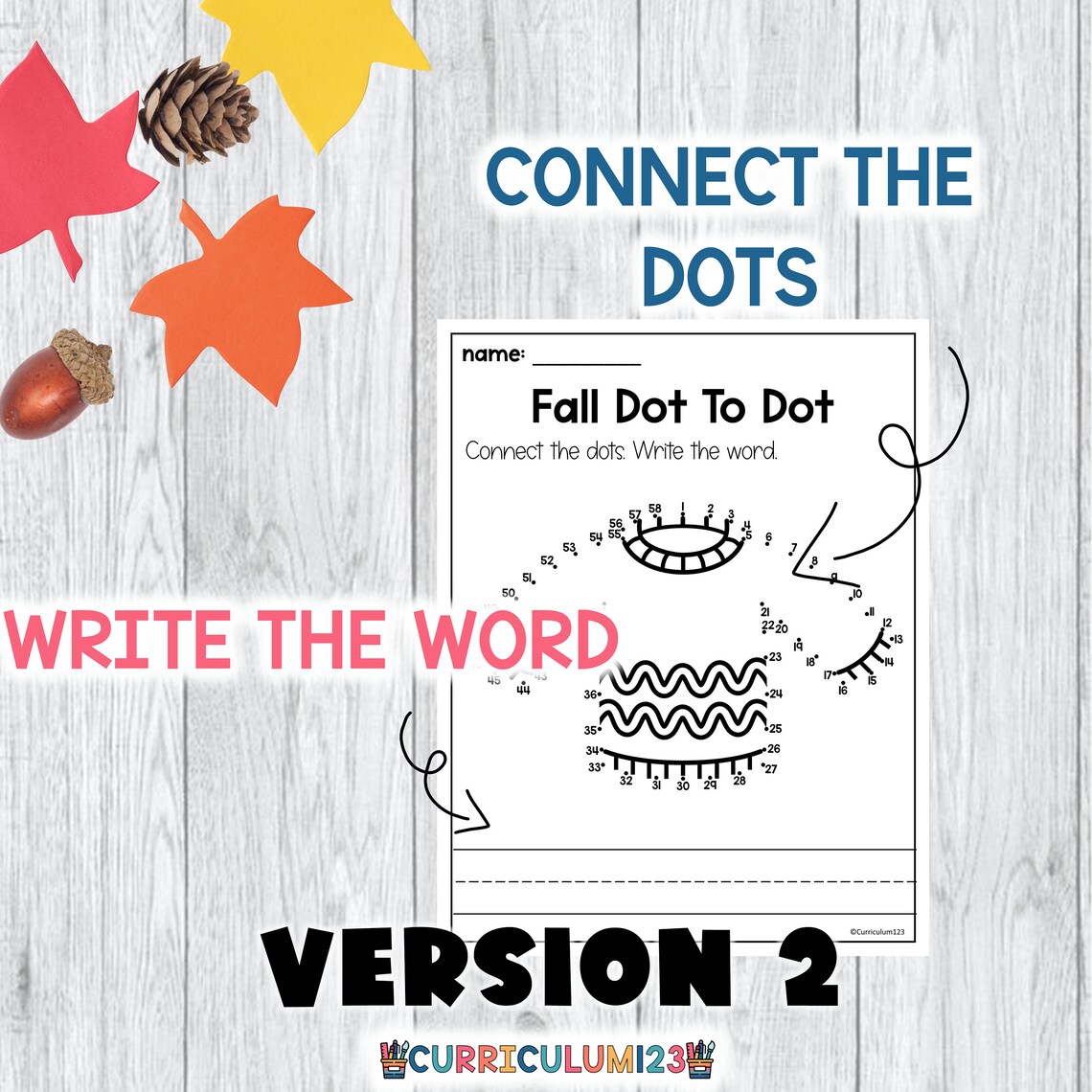 Fall Dot to Dot Printable Coloring Pages Fall Activities for Preschool ...