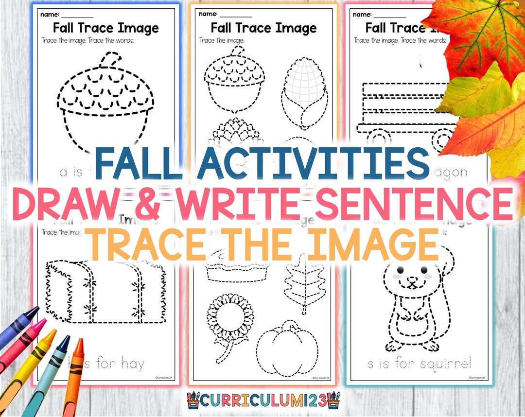 Fall Trace the Image Printable Fine Motor Skills Fall Activities for ...