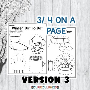 Winter Dot to Dot Printable Coloring Pages Winter Activities for ...