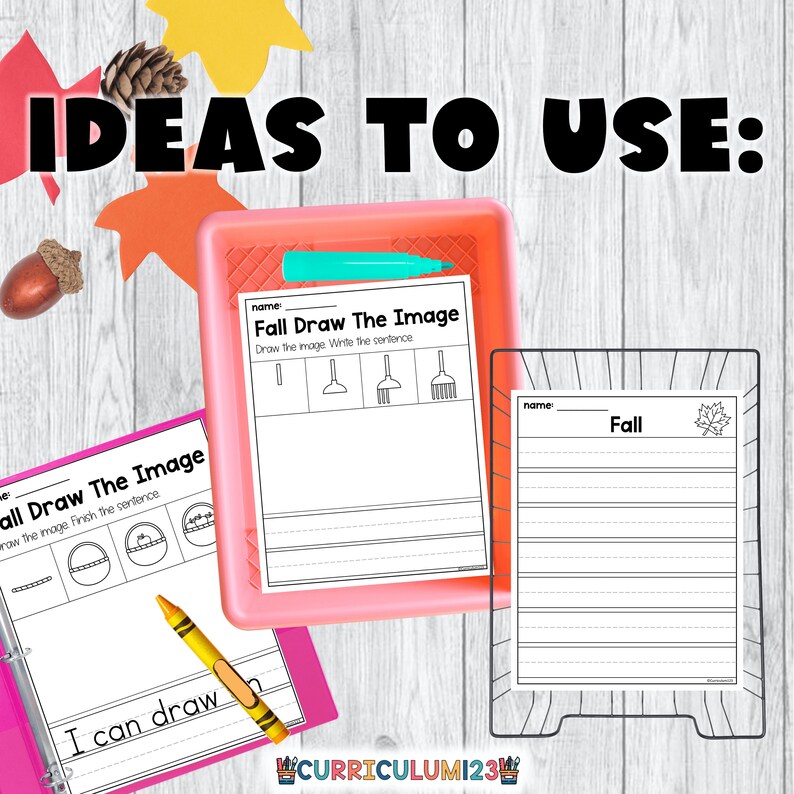 Fall Directed Drawing Printable Draw the Picture Fall - Etsy