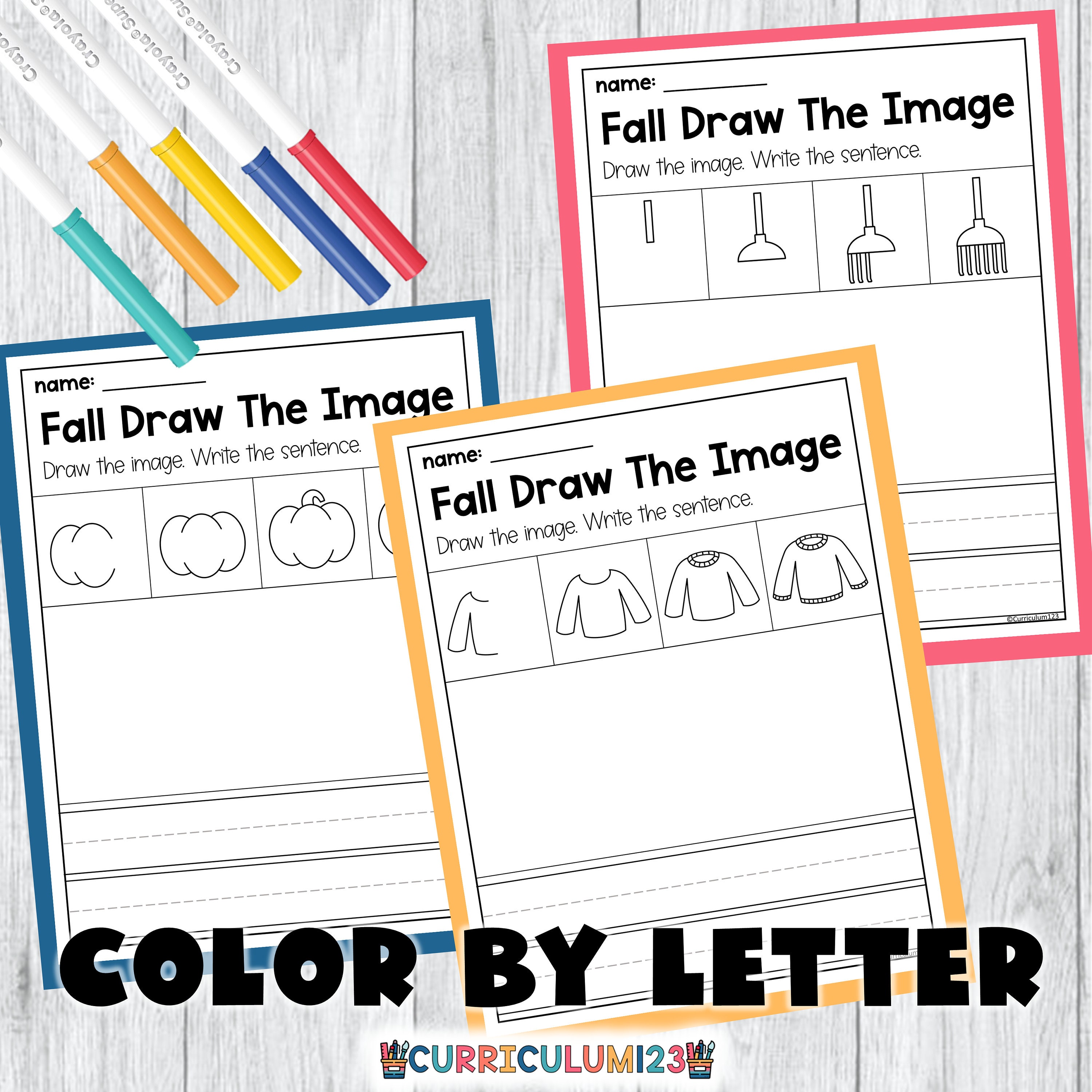 Fall Directed Drawing Printable Draw the Picture Fall - Etsy