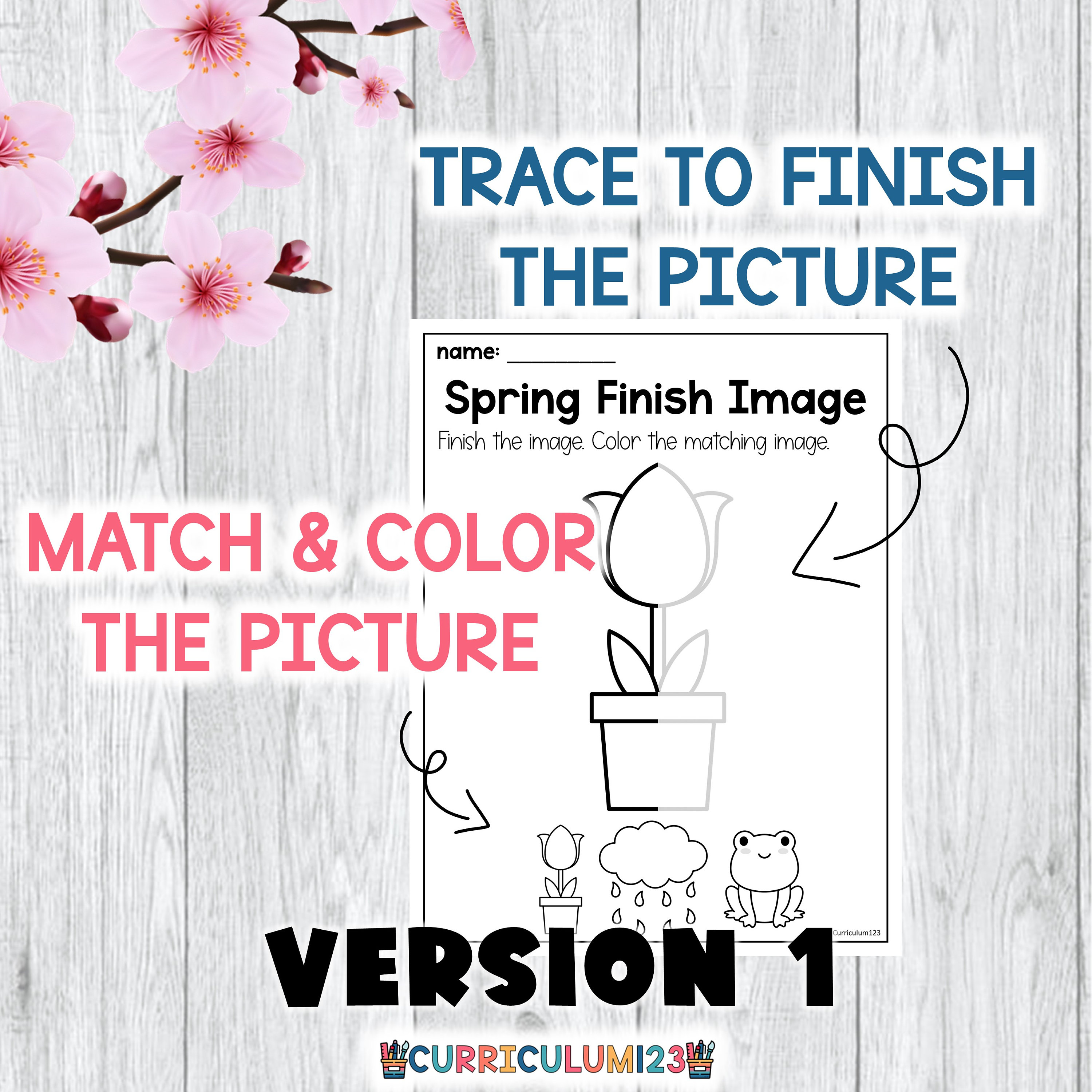 Spring Complete the Image Printable Finish the Picture Spring ...
