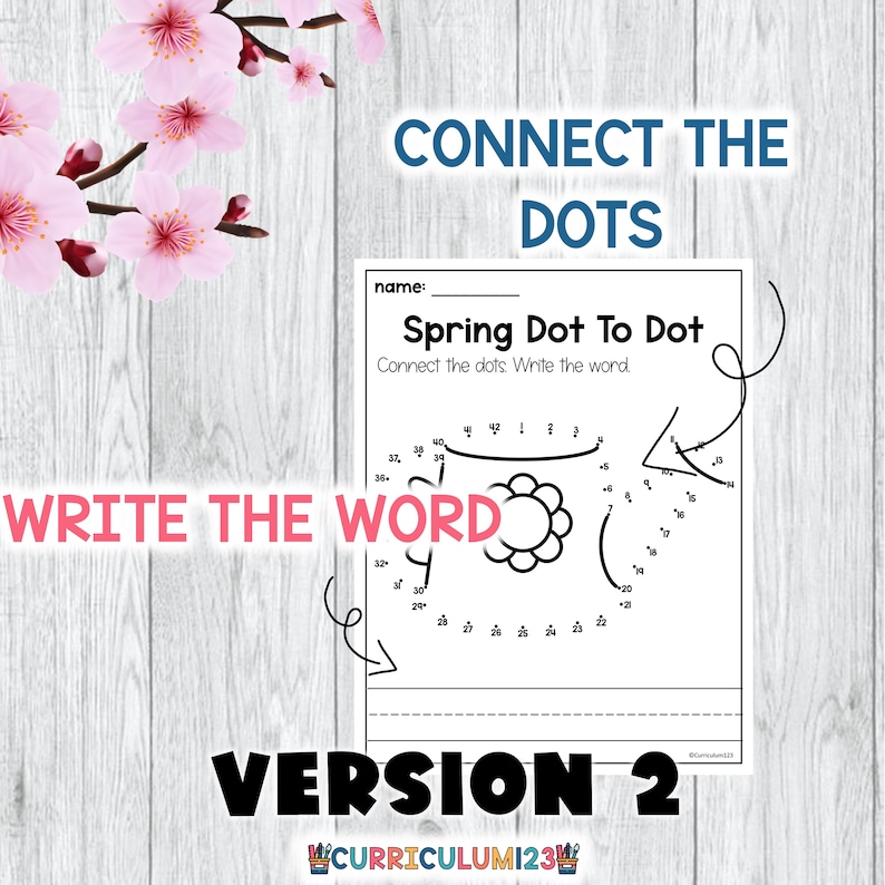 Spring Dot to Dot Printable Coloring Pages Spring Activities for ...