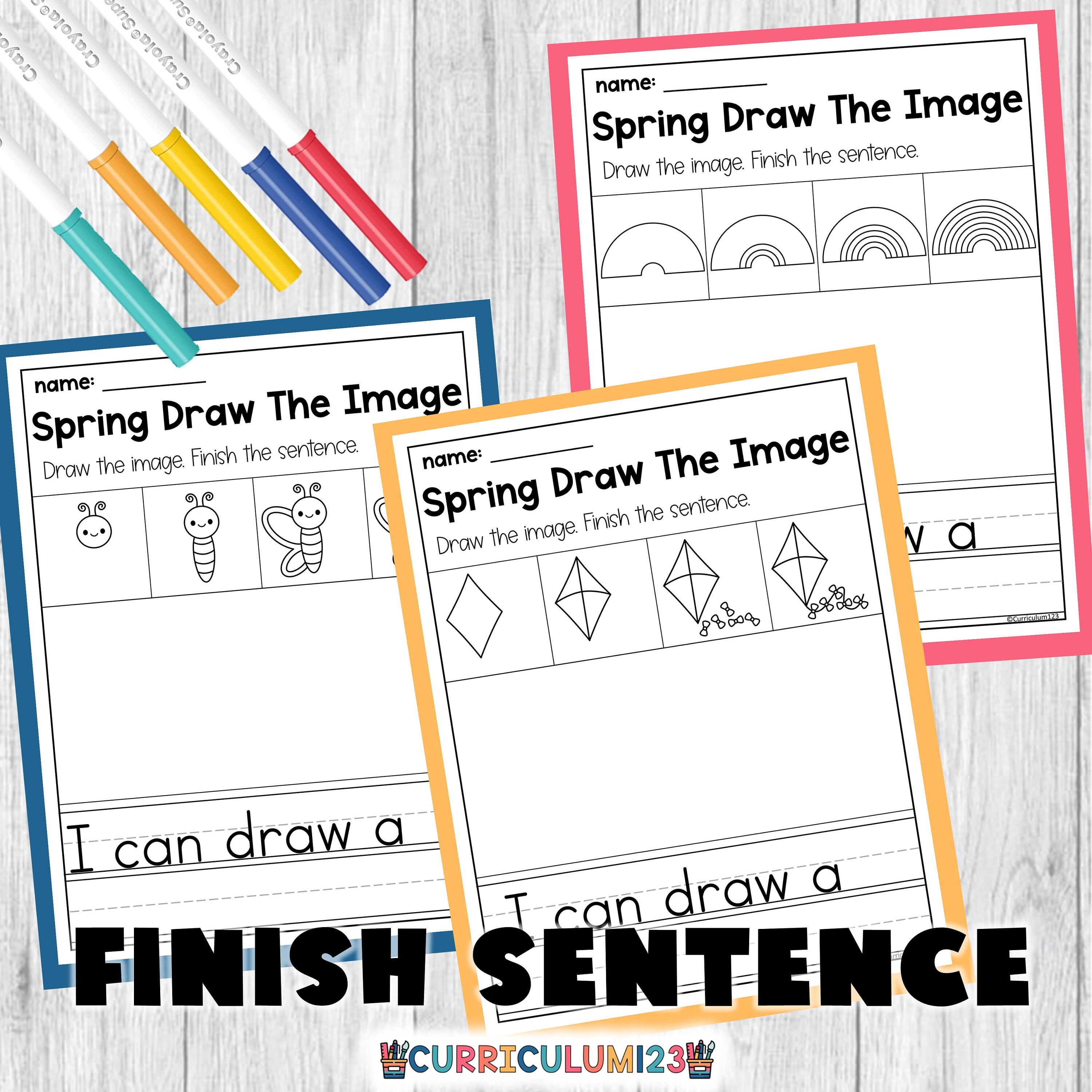 Spring Directed Drawing Printable Draw the Picture Spring Activities ...