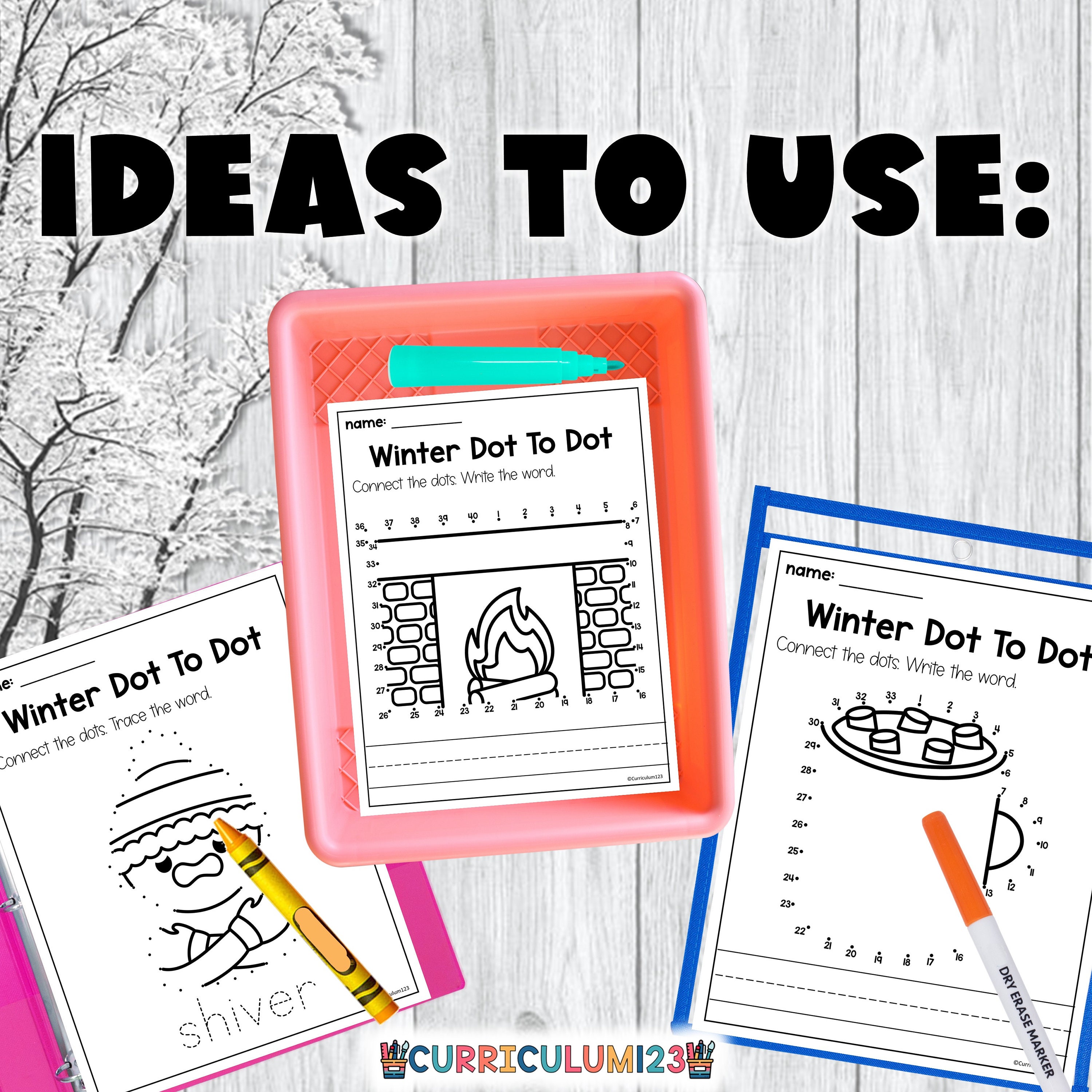 Winter Dot to Dot Printable Coloring Pages Winter Activities for ...