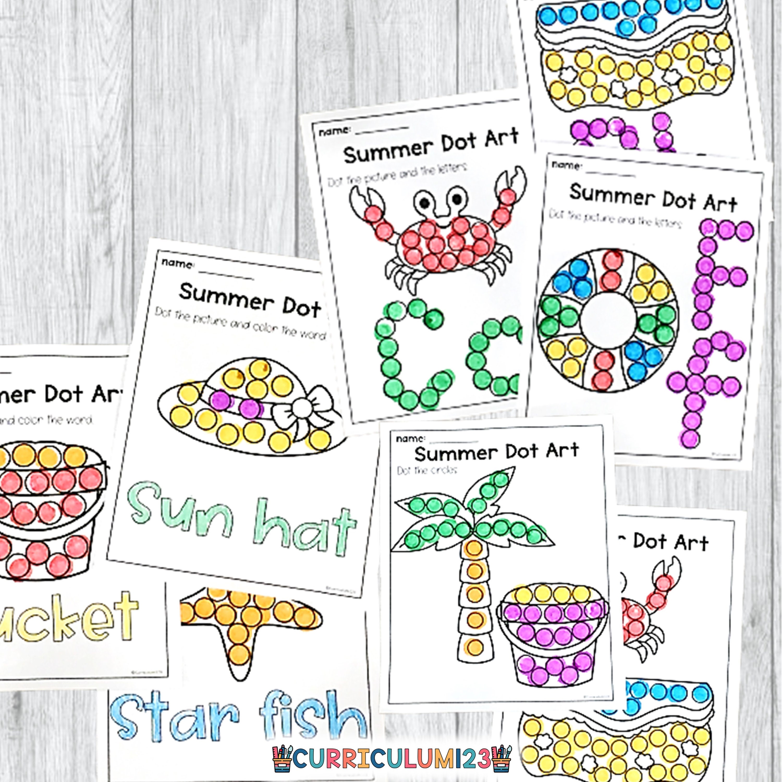 Summer Dot Markers Alphabet Fine Motor Skills Preschool - Etsy