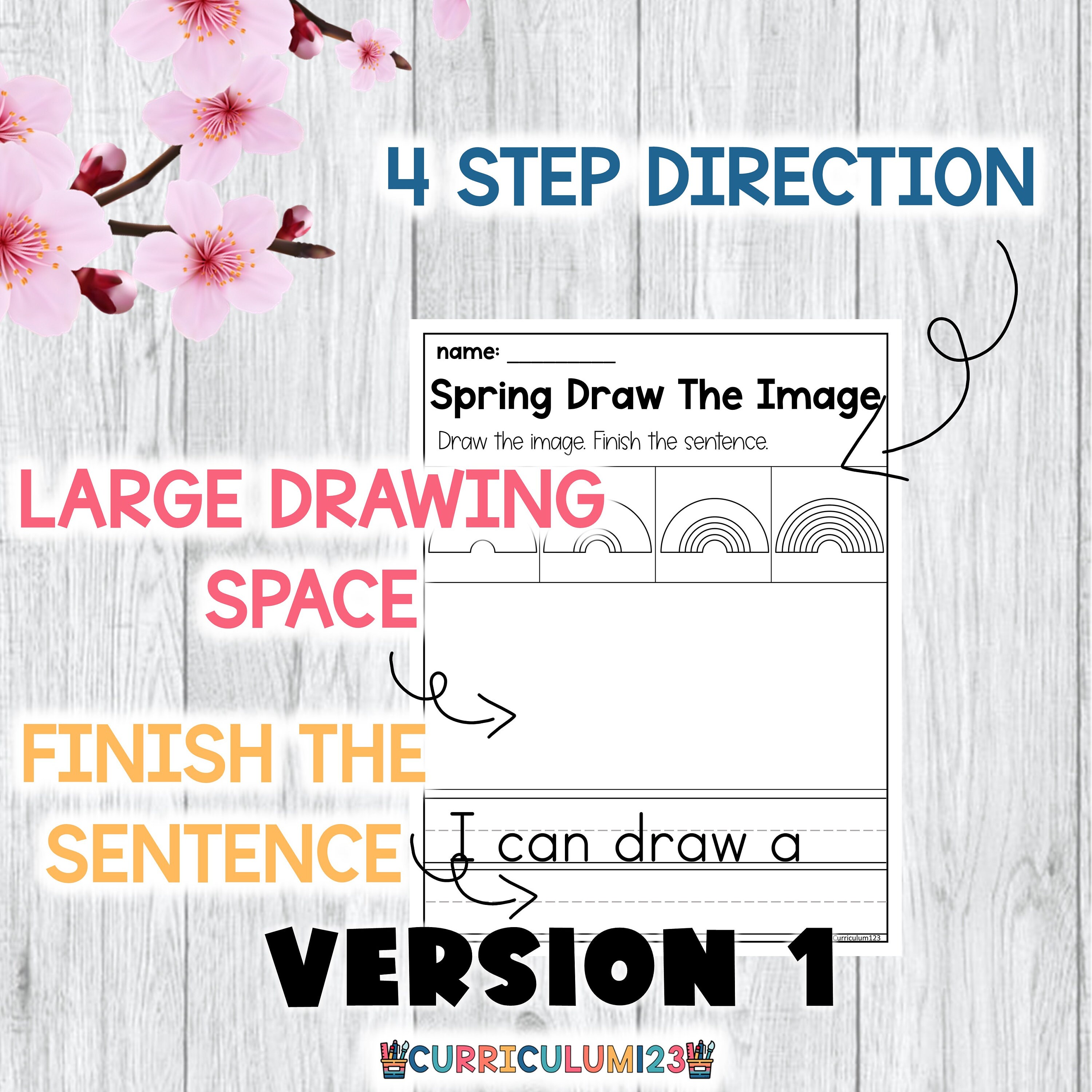 Spring Directed Drawing Printable Draw the Picture Spring Activities ...