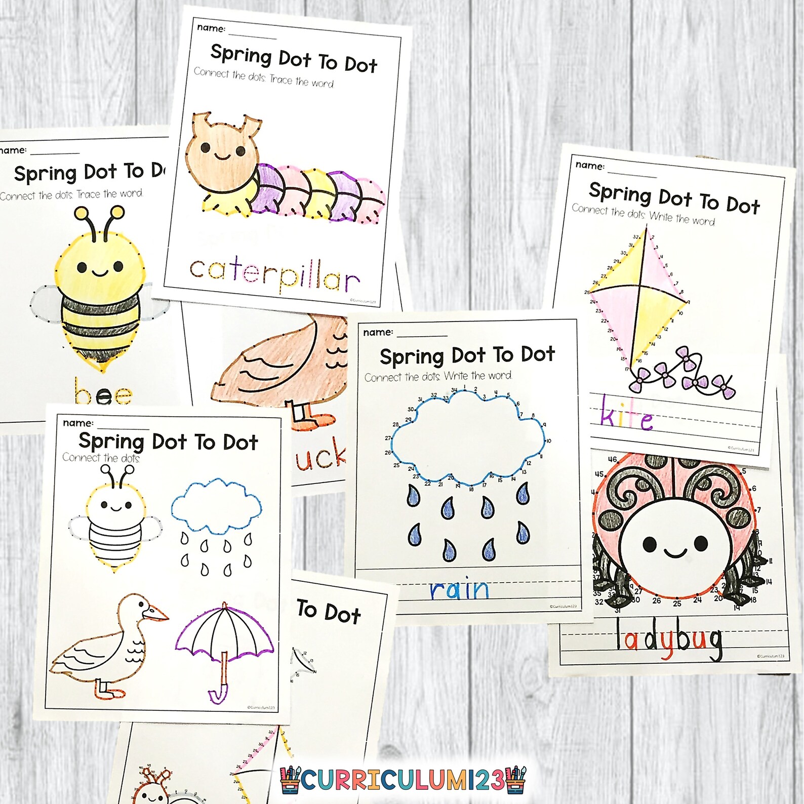 Spring Dot to Dot Printable Coloring Pages Spring Activities for ...