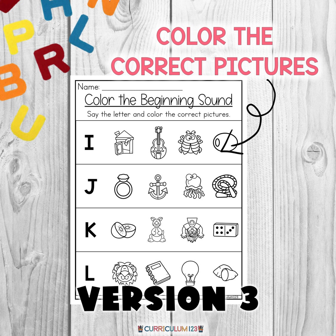 Beginning Sound Worksheet Initial Sound Review Practice | Etsy