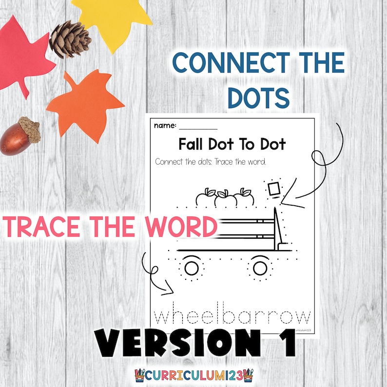 Fall Dot to Dot Printable Coloring Pages Fall Activities for Preschool ...