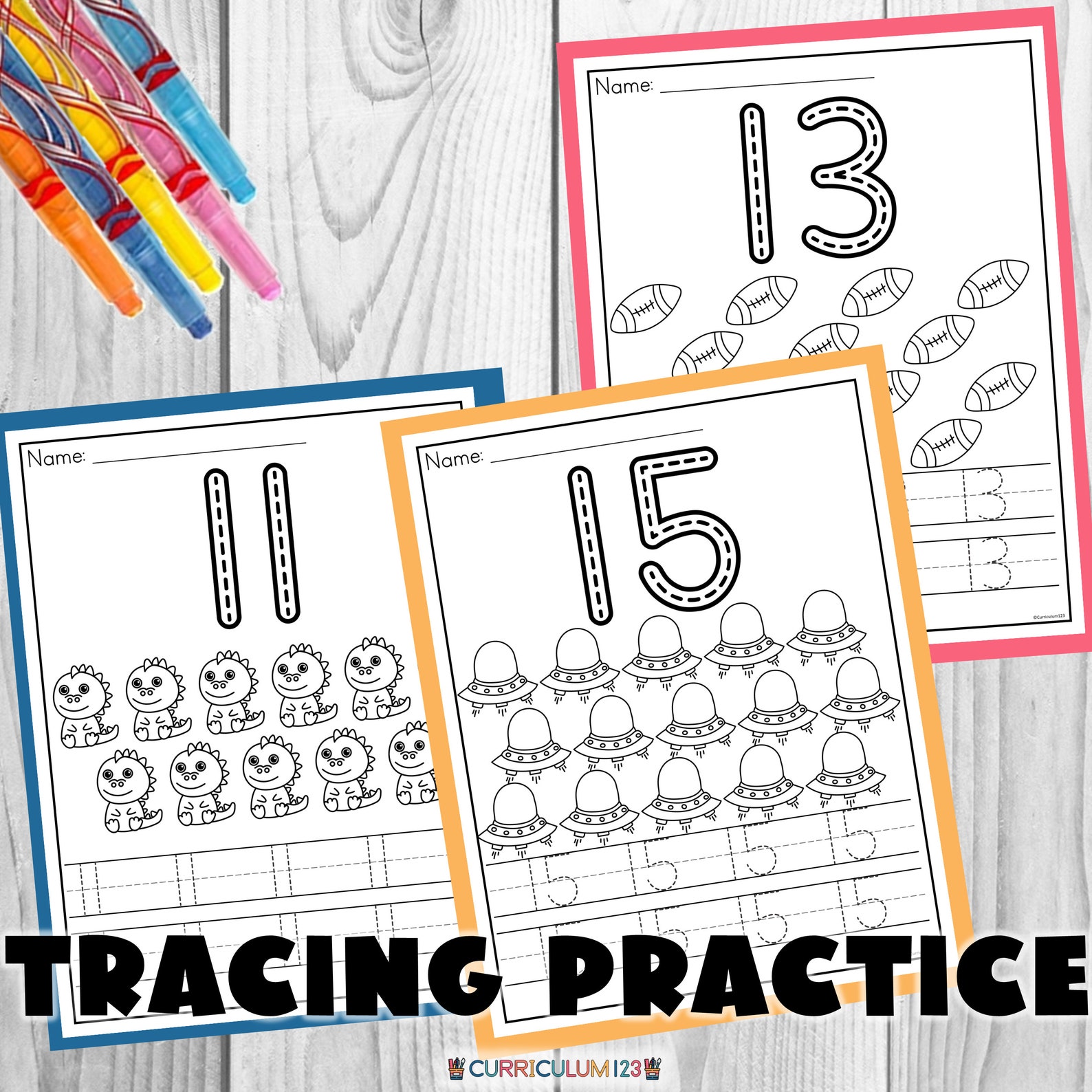 Preschool Printables Number Tracing Worksheets 1-20 - Etsy