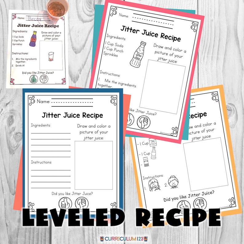 Jitter Juice First Day of School Poem & Recipe (printable) - Etsy