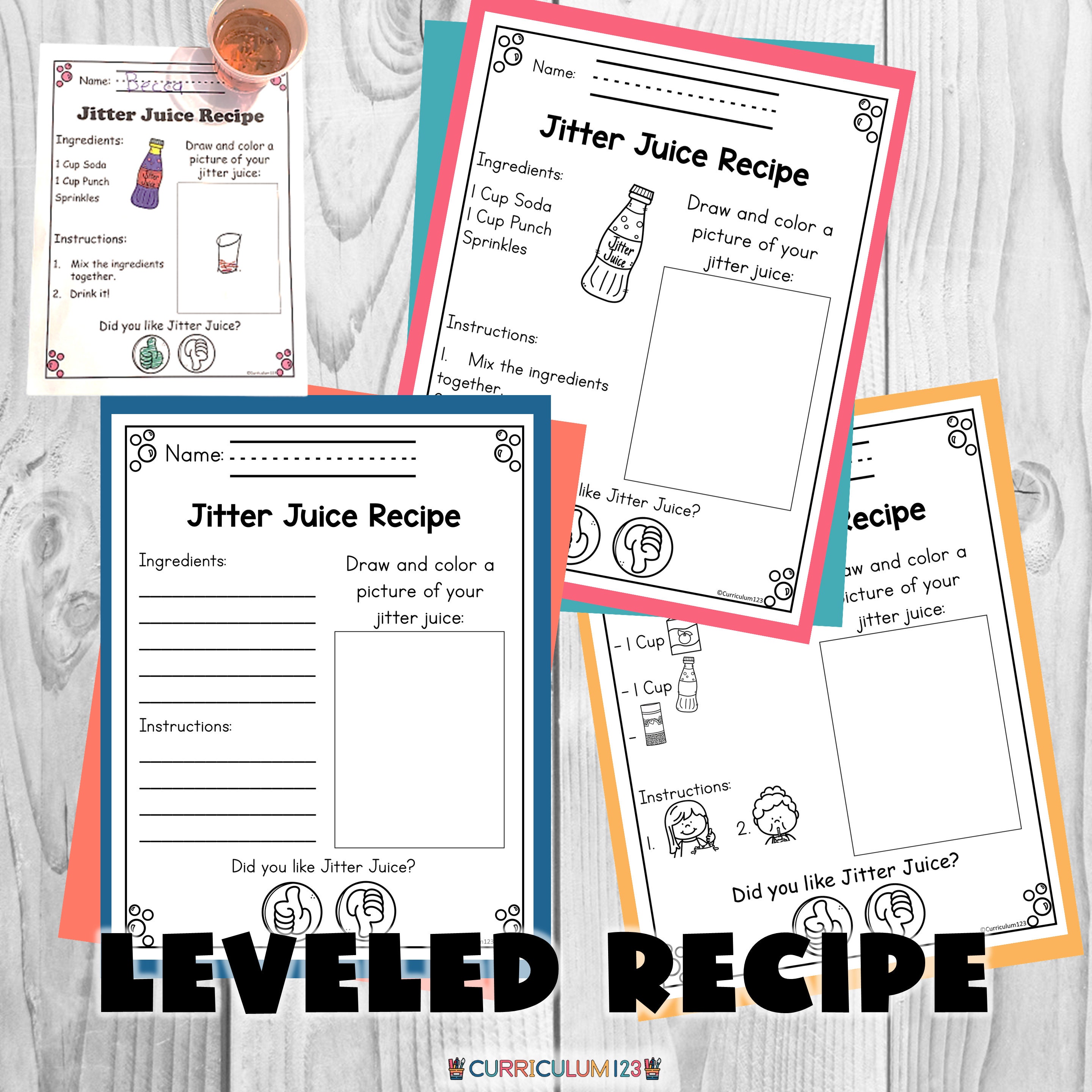 Jitter Juice First Day of School Poem & Recipe (printable) - Etsy