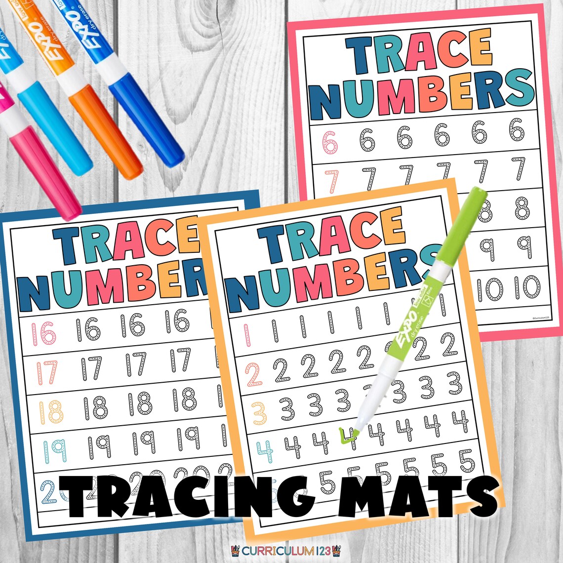 Preschool Printables Number Tracing Worksheets 1-20 - Etsy