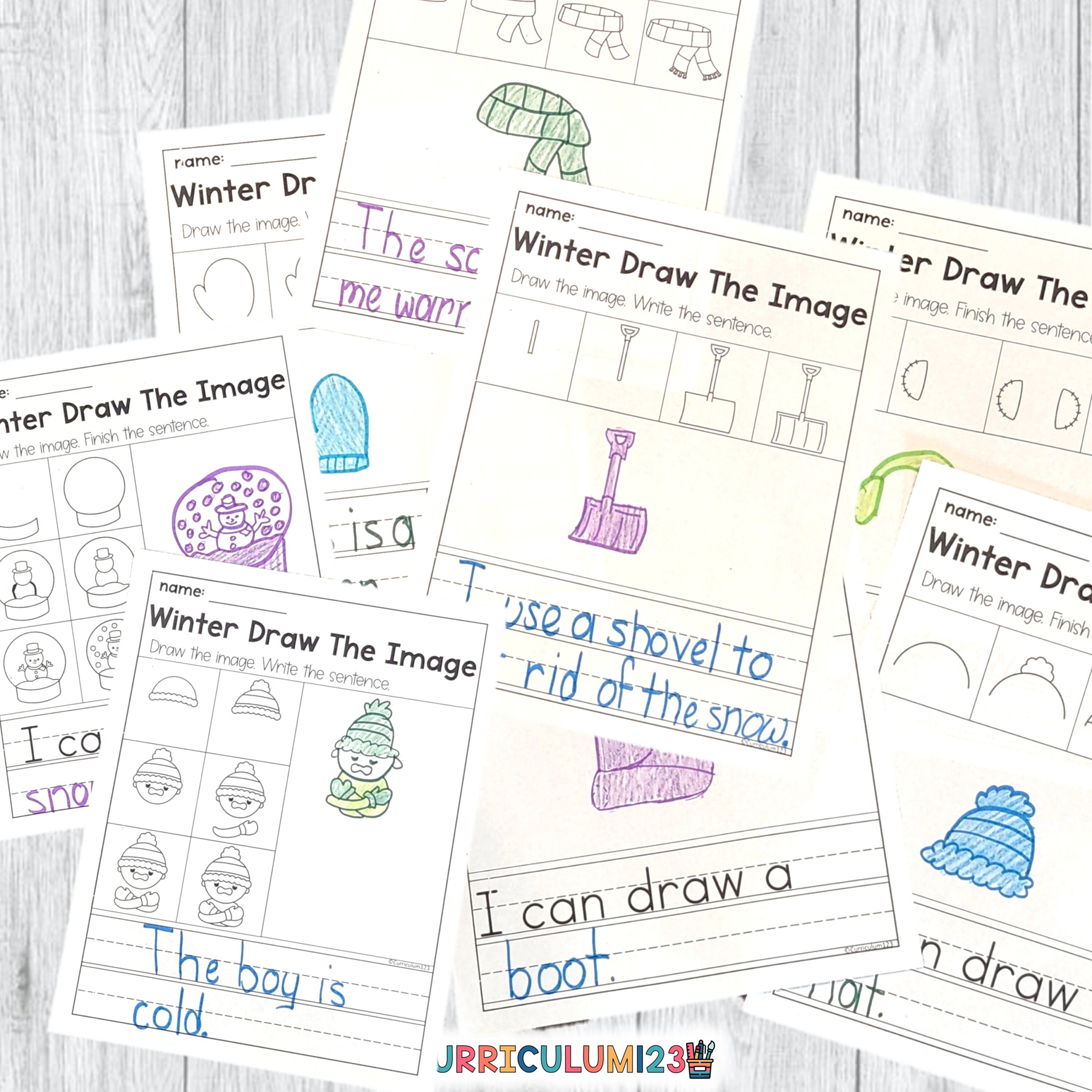 Winter Directed Drawing Printable Draw the Picture Winter Activities ...