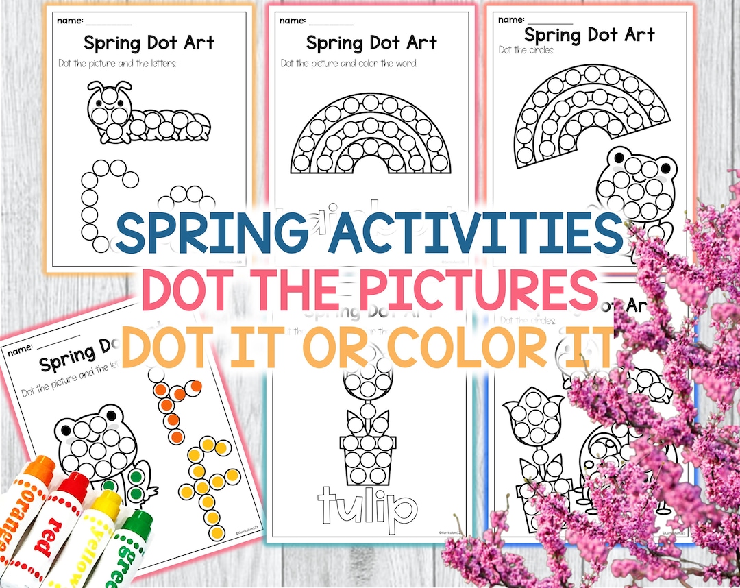 Spring Dot Art Printable Fine Motor Skills Dot Marker Activities for ...