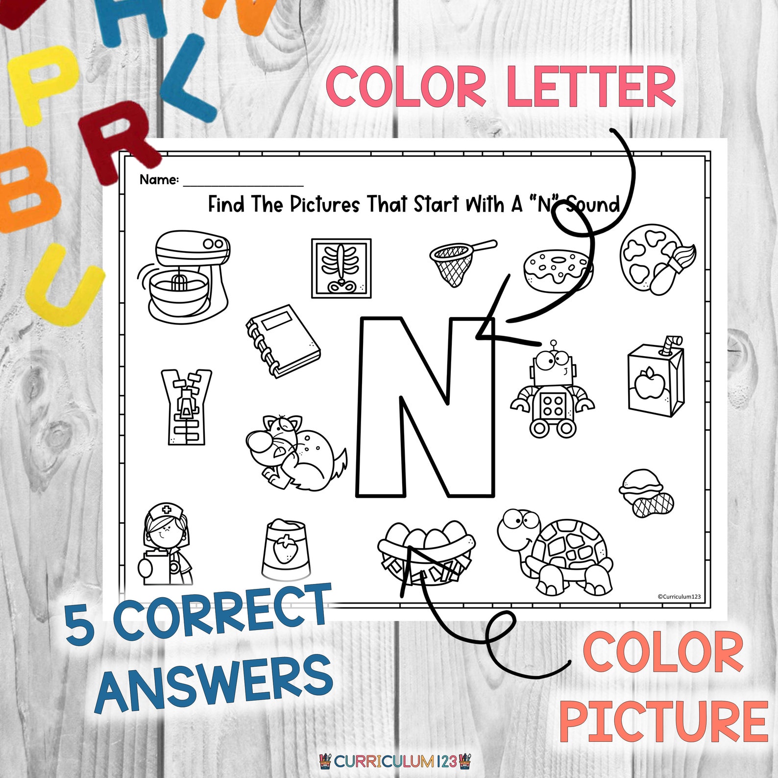 Initial Sounds Worksheets for Kindergarten Alphabet Phonics | Etsy