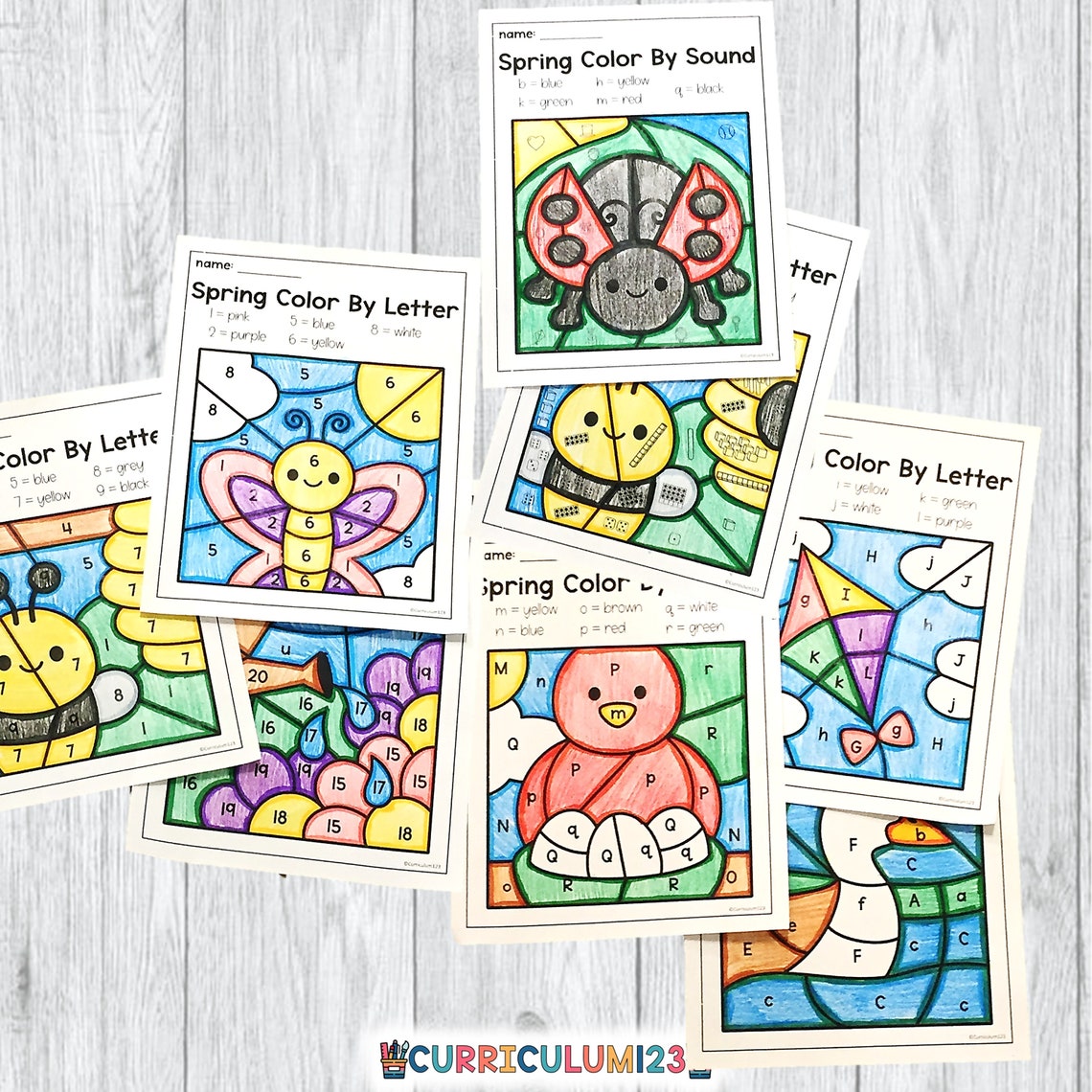Spring Color by Number Printable Color by Letter Spring Activities for ...