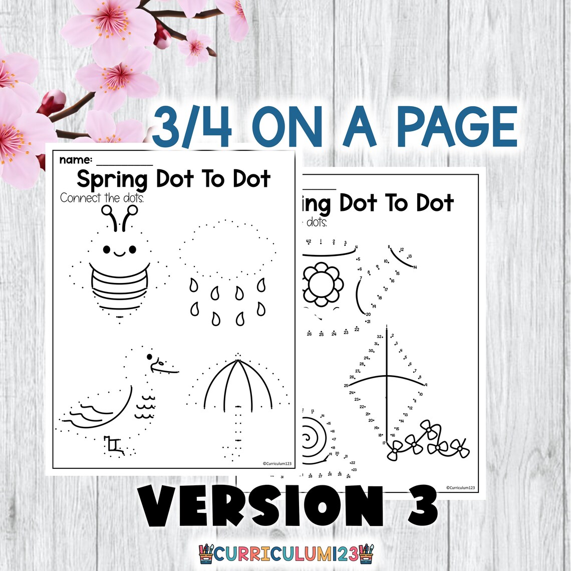 Spring Dot to Dot Printable Coloring Pages Spring Activities for ...