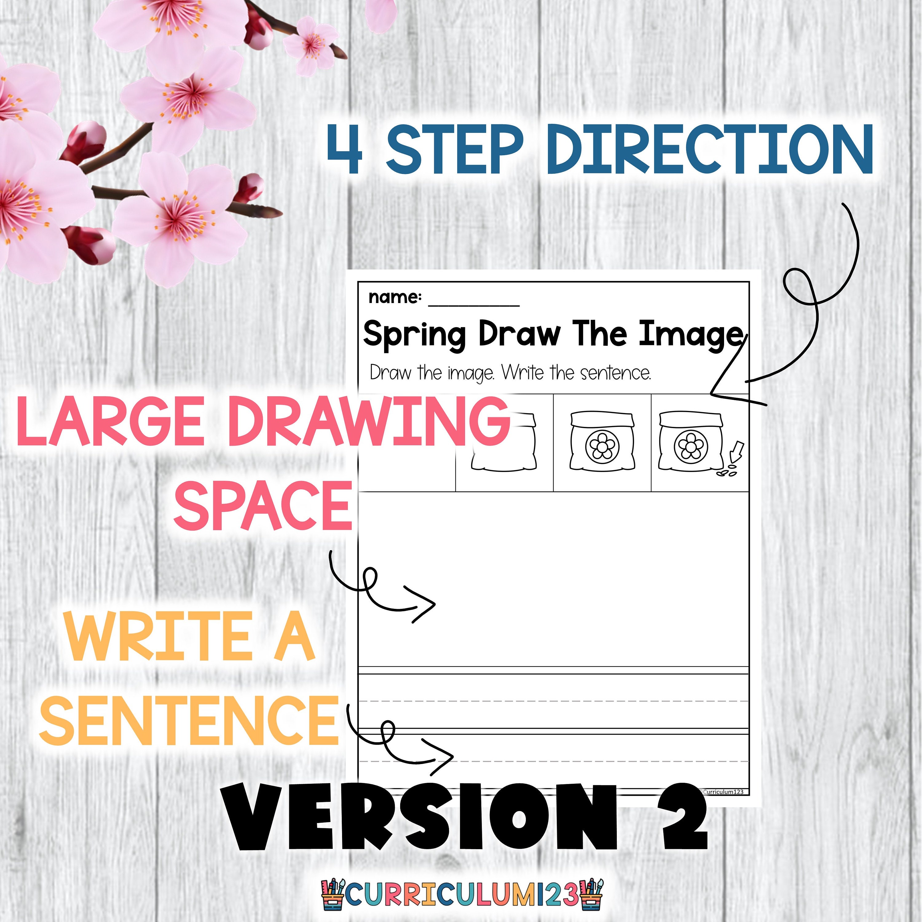 Spring Directed Drawing Printable Draw the Picture Spring Activities ...