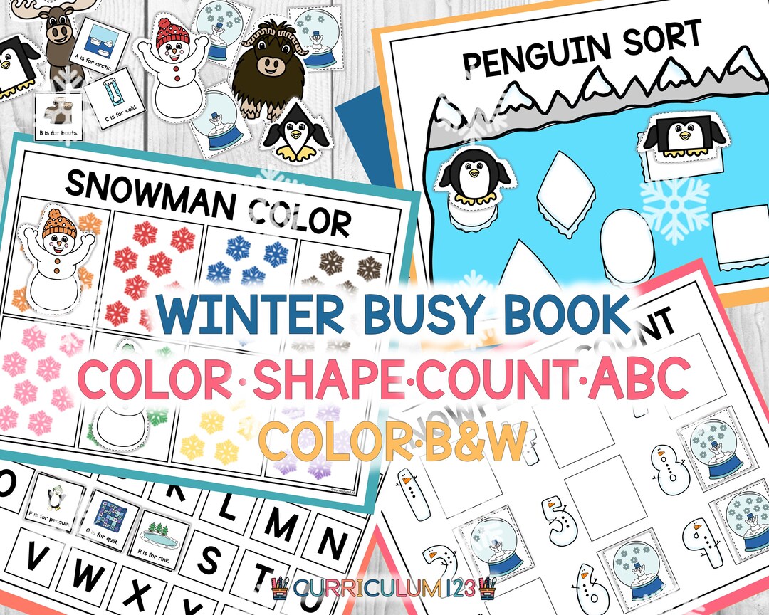 Busy Book Winter Theme Preschool Activities, Prek Curriculum Learning ...
