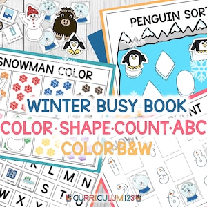 Busy Book Winter Theme Preschool Activities, Prek Curriculum Learning ...