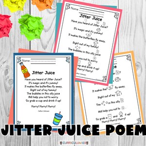 Jitter Juice First Day of School Activity Printable, Back to School ...